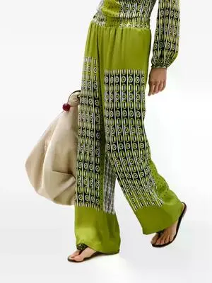 Silvia Tcherassi Nerea Abstract-print Trousers - Green