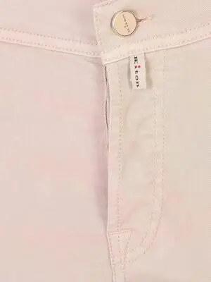 Kiton Beige Twill Straight-leg Trousers