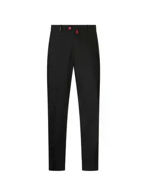Kiton Logo Patch Elasticated Waistband Trousers - Black