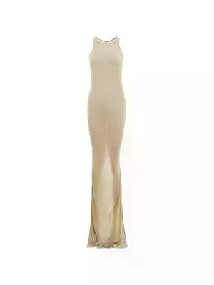 Rick Owens Ribbed Semi-sheer Maxi Dress