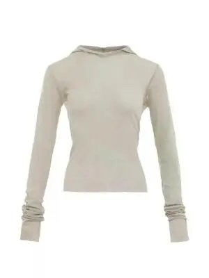Rick Owens Long-sleeve Semi-sheer Hoodie - Neutrals