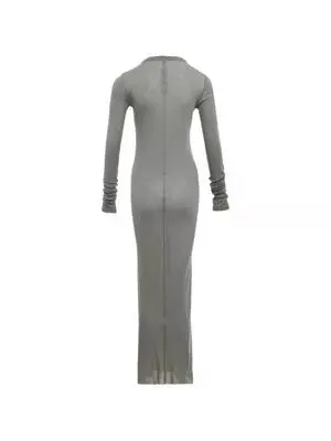 Rick Owens Long Sleeve Ribbed Maxi Dress