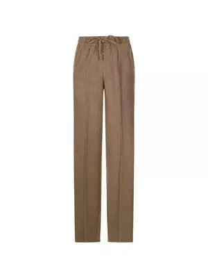 Kiton Pinstripe Drawstring Trousers - Brown