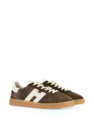 Hogan Textured Logo Patch Lace-up Sneakers