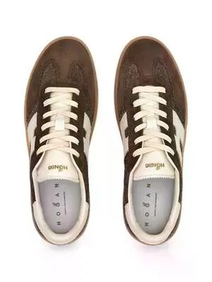 Hogan Textured Logo Patch Lace-up Sneakers