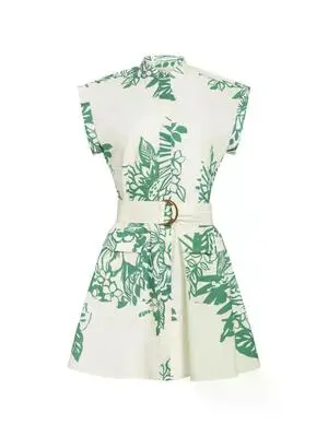 MARIE OLIVER Maia Floral-print Mini Dress - Neutrals