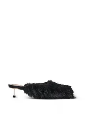Simone Rocha Faux-fur Stiletto Mules - Black