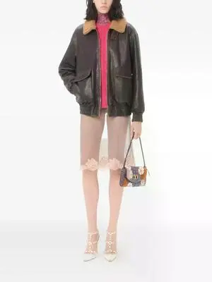 Valentino Garavani Aged-effect Leather Caban Jacket