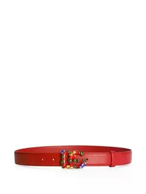 Dolce & Gabbana Calfskin Belt With Carretto Buckle - Red