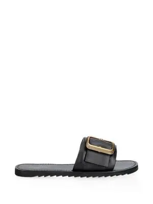 ALLSAINTS Ella Buckle Leather Slides