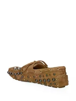 STRATEGIA SHOES Santorini Stud-embellished Leather Loafers