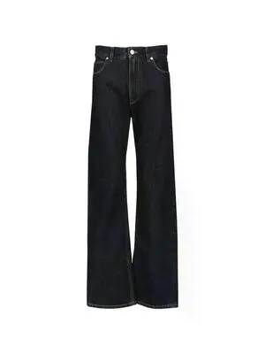 Fendi Straight-leg Jeans With Contrast Stitching - Blue