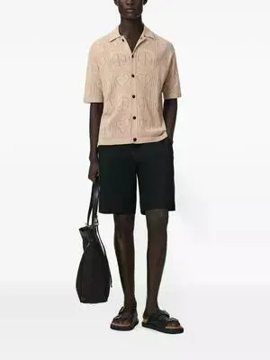 ALLSAINTS Arktx Perforated-knit Short-sleeve Cardigan