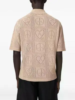 ALLSAINTS Arktx Perforated-knit Short-sleeve Cardigan