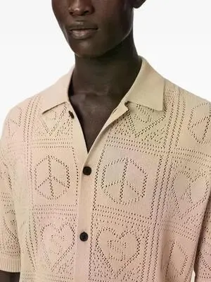 ALLSAINTS Arktx Perforated-knit Short-sleeve Cardigan