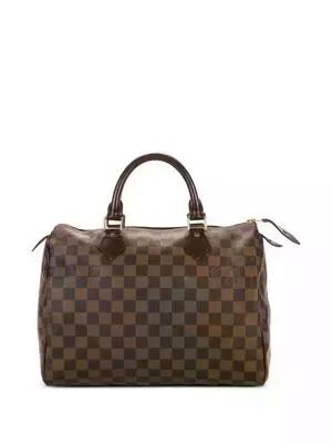 LOUIS VUITTON Speedy 30 Damier Ebène Canvas Handbag - Brown