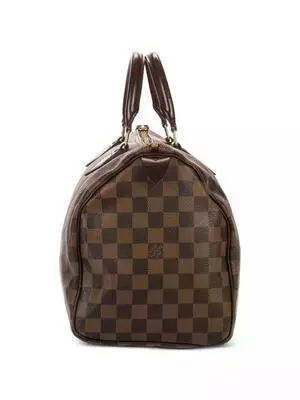 LOUIS VUITTON Speedy 30 Damier Ebène Canvas Handbag - Brown