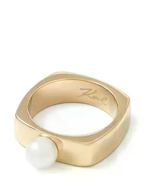 Karl Lagerfeld Faux Pearl Square Ring