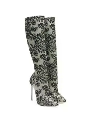 Casadei Blade Pandora Lace-effect Boots
