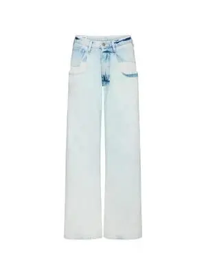 MAISON MARGIELA Bleached Effect Wide Leg Jeans - Blue