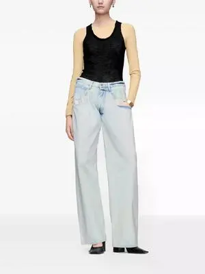 MAISON MARGIELA Bleached Effect Wide Leg Jeans