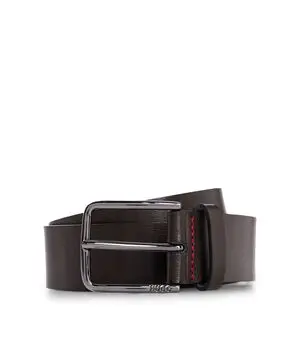 Hugo Italian Leather Belt - Dark Brown