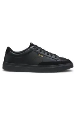 BOSS Leather Sneakers With Suede Trims