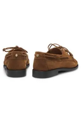 BOSS Suede Moccasins With Hand-stitched Apron Toe