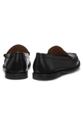 BOSS Leather Moccasins With Penny Trim