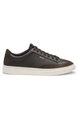BOSS Leather Sneakers With Suede Trims
