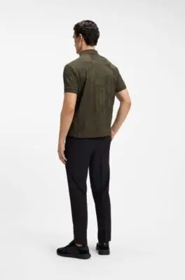 BOSS Regular-fit Cotton Knit Polo With 3d Jacquard Design