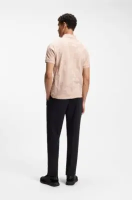 BOSS Regular-fit Cotton Knit Polo With 3d Jacquard Design