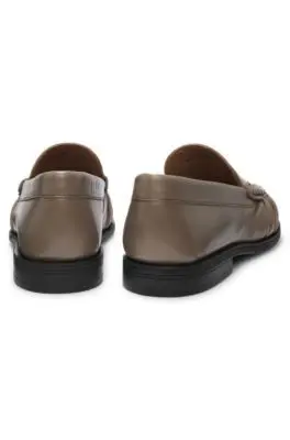 BOSS Leather Moccasins With Double B Monogram