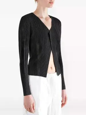 Issey Miyake Pleated V-neck Cardigan
