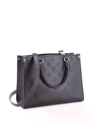 LOUIS VUITTON Onthego Monogram Bold Leather Pm Tote Bag - Black