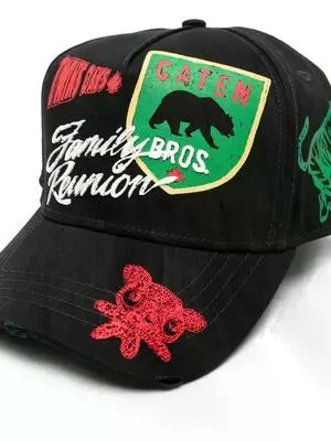 Dsquared2 Distressed Baseball Cap With Patch Detail
