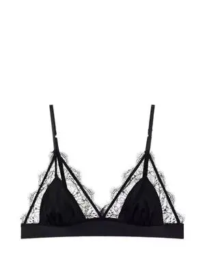 Love Stories Lace-trim Triangle Bralette - Black