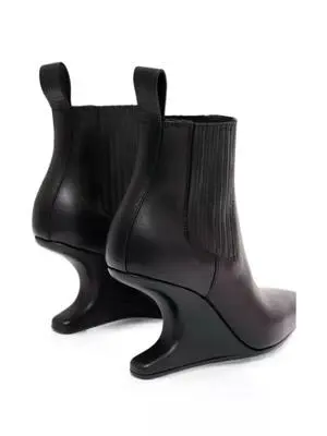 Rick Owens Sculptural Wedge Ankle Boots