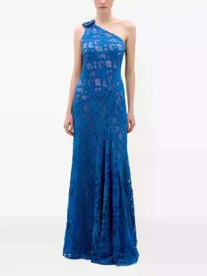 Silvia Tcherassi Teresa One-shoulder Lace Maxi Dress - Blue