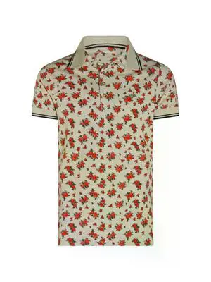 VIVIENNE WESTWOOD Floral-print Polo Shirt - Neutrals