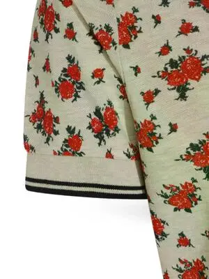 VIVIENNE WESTWOOD Two Button Floral-print Polo Shirt - Neutrals