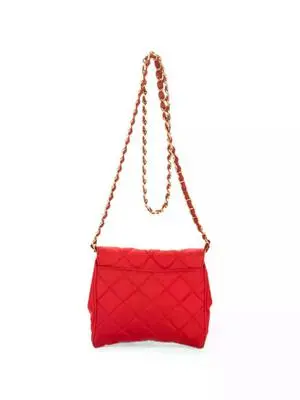Prada Tessuto Quilted Cross Body Bag - Red