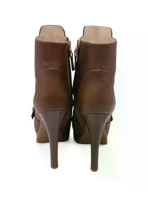 Fendi Lace-up Leather Ankle Boots