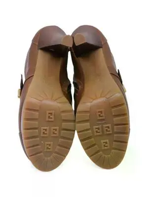 Fendi Lace-up Leather Ankle Boots