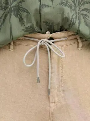 Karl Lagerfeld Drawstring Linen Trousers