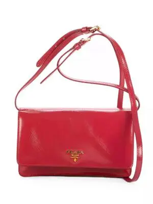 Prada Logo-plaque Leather Shoulder Bag
