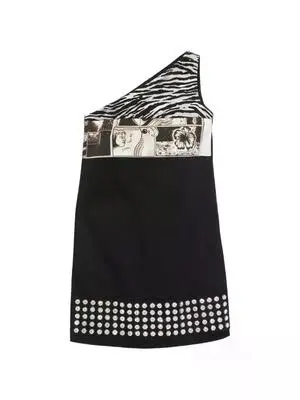 Prada Crystal-embellished One-shoulder Mini Dress