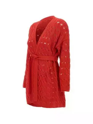KANGRA Open-knit Belted Cardigan