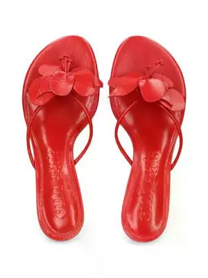 Cult Gaia Floral Detail Kitten-heel Sandals - Red