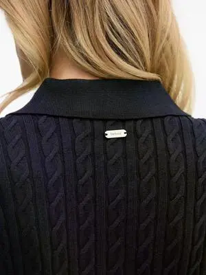 Barbour Hartland Cable Knit Polo Top